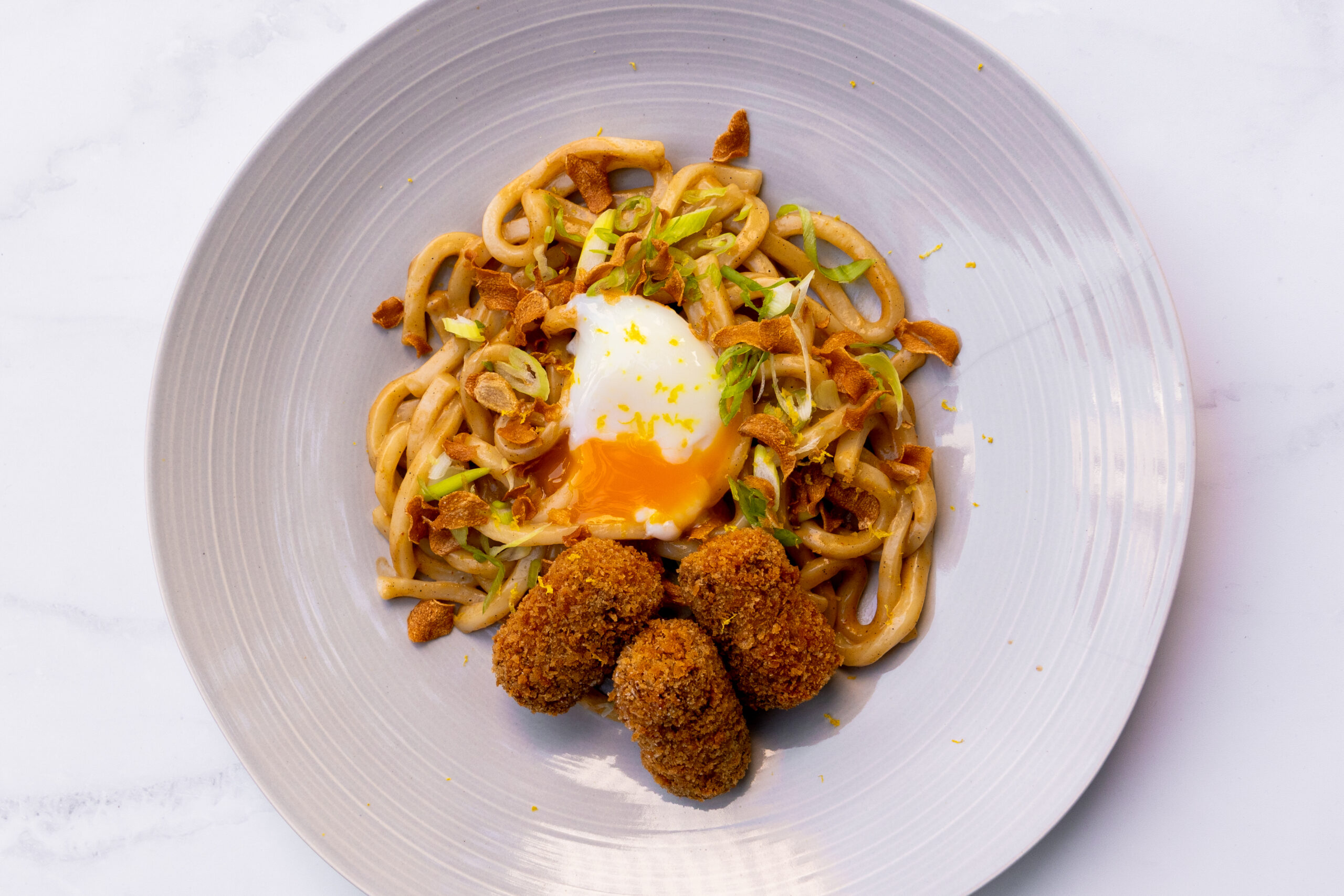 Homemade Udon Noodles With Duck Confit Croquettes From Bread x Butter ...